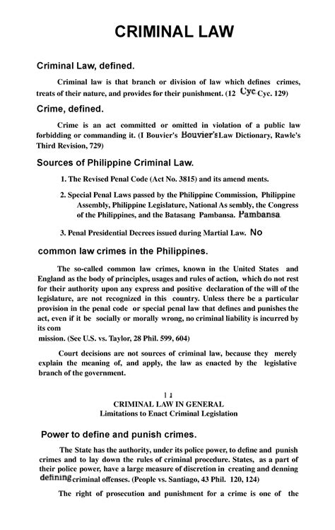 Reyes Revised Penal CODE BOOK 1 CRIMINAL LAW Criminal Law Defined