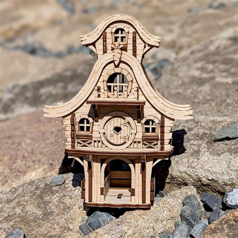 Easter Bunny House With Optional Stake For Flower Pot Glowforge Shop