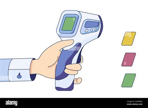 Doctor Hold Infrared Thermometer In Hand Body Temperature Check In A