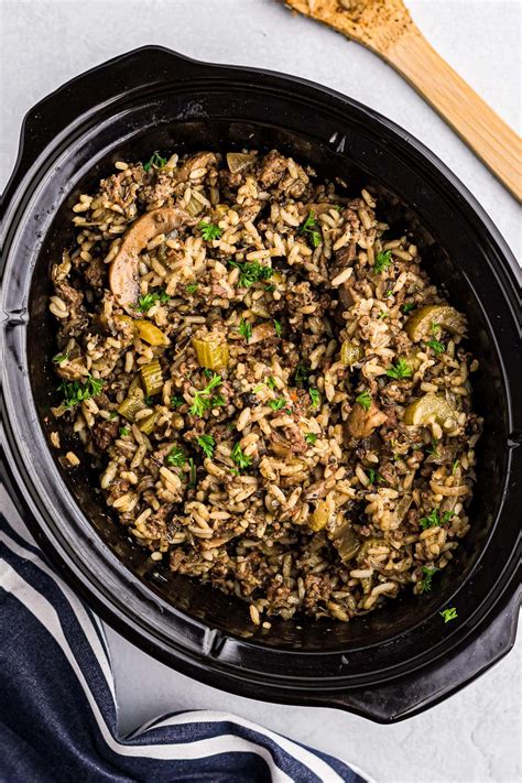 Crock Pot Hamburger Wild Rice Casserole Julies Eats And Treats