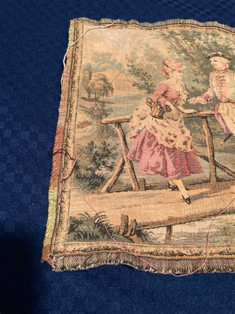 Vintage French Rococo Tapestry Of French Couple On Bridge Etsy