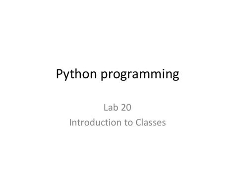 Python Programming Lab 20 Python Programming Lab 20