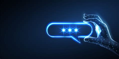 Chat Bot Assistance Polygonal Bubble Speech Vector Image