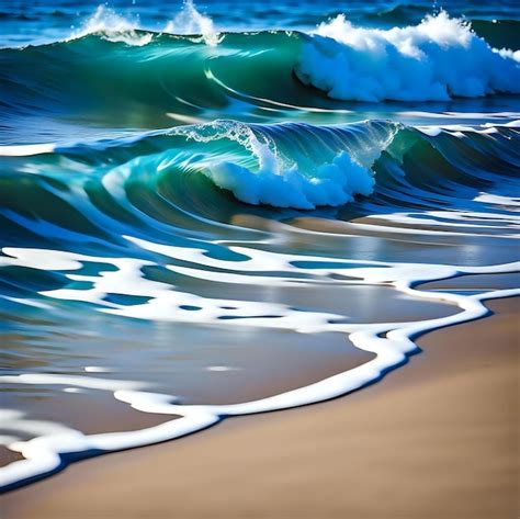 Abstract Blue Wave Pattern On White Background Image Premium Ai Generated Image