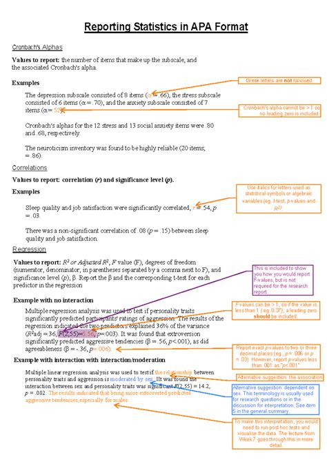 Reporting Statistics In Apa Format Updated Oct 23 Reporting