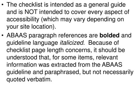 Ppt Interagency Building Accessibility Checklist Powerpoint