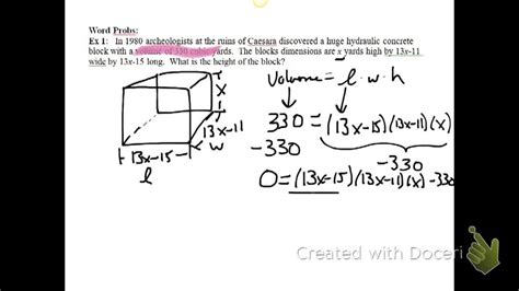 6 4 Factoring Polynomial Word Problem YouTube