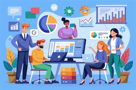 A Diverse Team Collaborates In An Office Analyzing Charts And Data On Laptops While Discussing