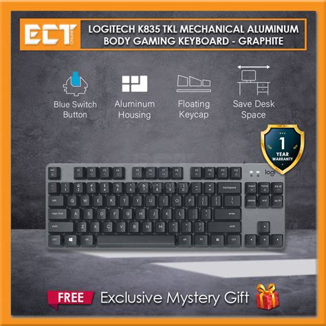 Logitech K835 TKL Mechanical Aluminum Body Gaming Keyboard - Graphite ...