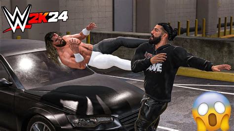 Wwe K Roman Reigns Destroys Seth Freakin Rollins At Backstage Gameplay Youtube
