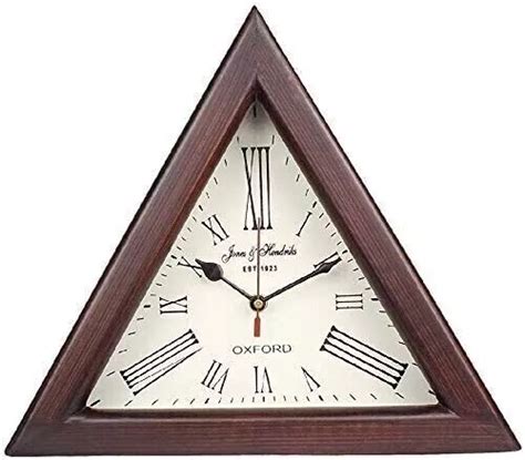 GRANDE HORLOGE MURALE de créateur en bois triangulaire artisanal de EUR PicClick FR