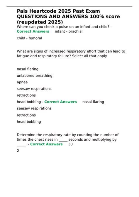 Pals Heartcode 2025 Past Exam Questions And Answers 100 Score Reupdated 2025 Heartcode