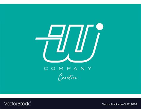 Green W Alphabet Letter Logo Icon Design Vector Image