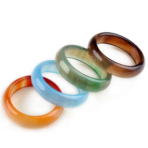 뜨거운 패션 10 개몫 천연 반지 세미 귀중한 돌 여성 남성 반지 보석 비쥬 임의 색상 도매ring Jewelry