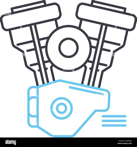 Engine Line Icon Outline Symbol Vector Illustration Concept Sign