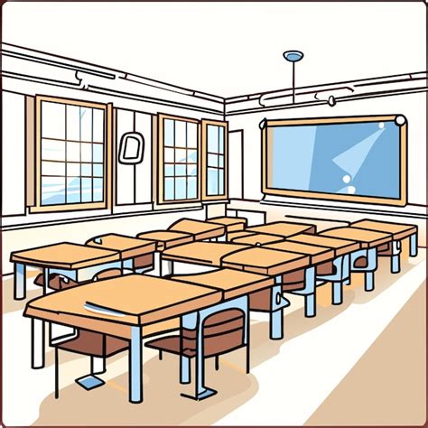 Premium Vector Empty School Class Room Or Blank Classroom Scene With