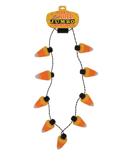 Flashing Halloween Necklace With Jumbo Candy Corn Horror