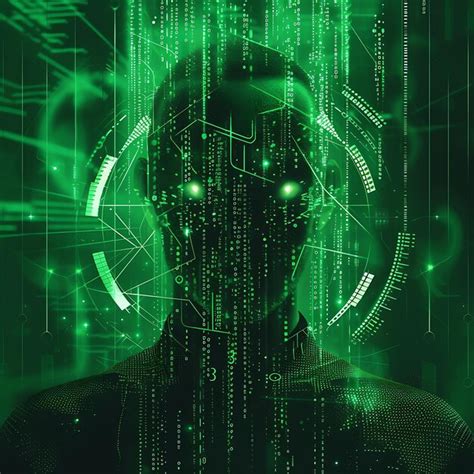 Visualizing Cybersecurity A Greentoned Digital Fortress Premium Ai Generated Image