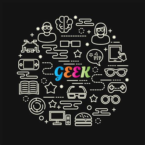 Geek Colorful Gradient Lettering With Line Icons 2279918 Vector Art At Vecteezy