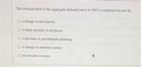 Solved The Leftward Shift Of The Aggregate Demand Curve In