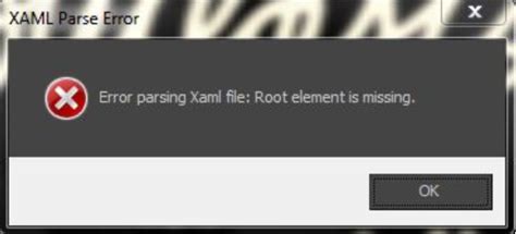 Xaml Parse Error Root Element Is Missing Appears When Trying To