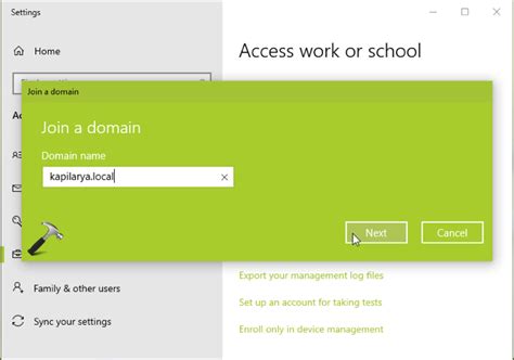 how to join windows 10 to a domain