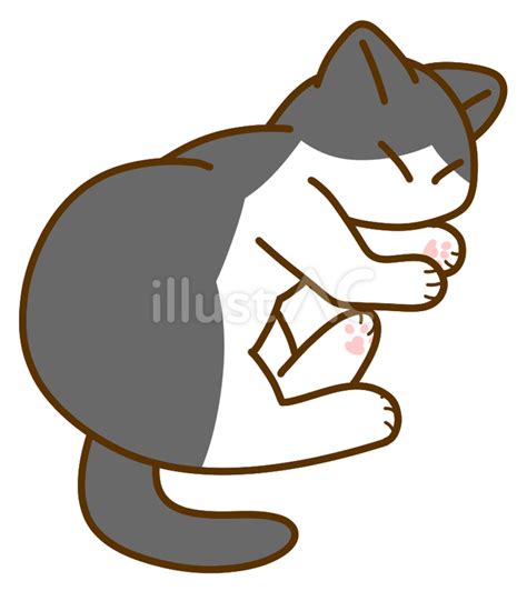 寝るぶち猫イラスト No 23862722／無料イラストフリー素材なら「イラストac」