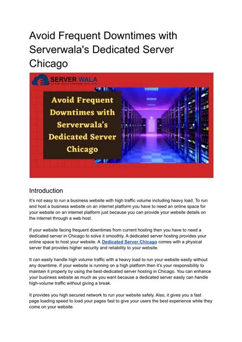 Ppt Avoid Frequent Downtimes With Serverwala S Dedicated Server