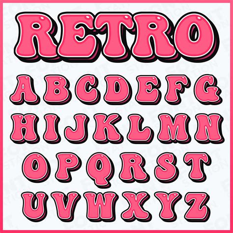 Groovy Pink Letters Svg Retro Groovy Sublimation Text Png Glossy Pink
