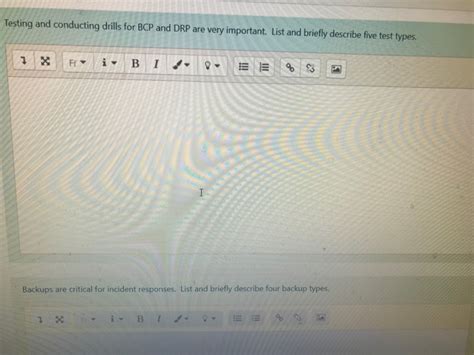 Solved Testing And Conducting Drills For Bcp And Drp Are