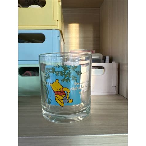 全新僅擺放 迪士尼 Winnie Pool 小熊維尼 迪士尼正版授權玻璃杯 年代物 蝦皮購物