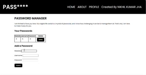 Nikhil Kumar Jha On Linkedin Webdevelopment Passwordmanager