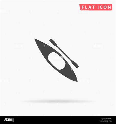 Kayak Flat Vector Icon Hand Drawn Style Design Illustrations Stock