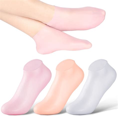 Ferswe 3 Pairs Silicone Socks For Women Moisturizing Foot Socks Soft