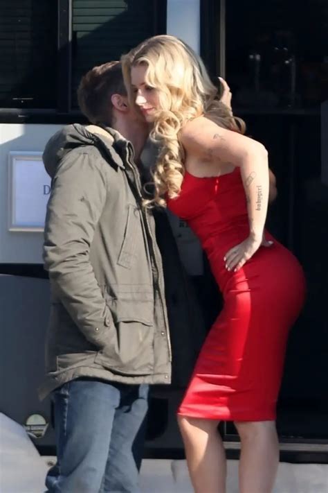 Lottie Moss And Connor Storrie Outside Her Trailer On The Set Of April