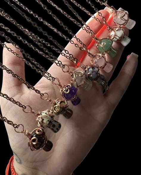 Crystal Mushroom Necklaces🍄 Rwitchyaesthetic