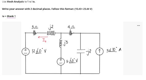 Use Mesh Analysis To Find Lo Write Your Answer With Chegg
