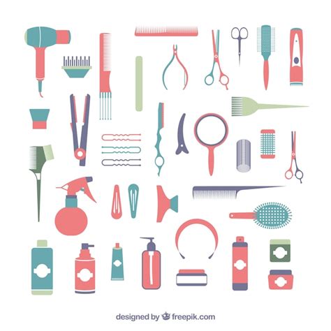 Colección de elementos de peluquería Vector Premium