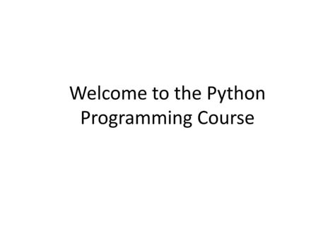 Python Programming Ppt