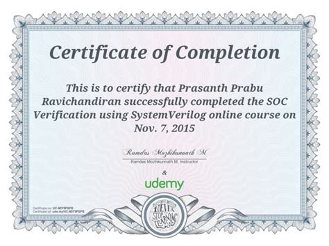 Soc Verification Using System Verilog Certificate Pdf