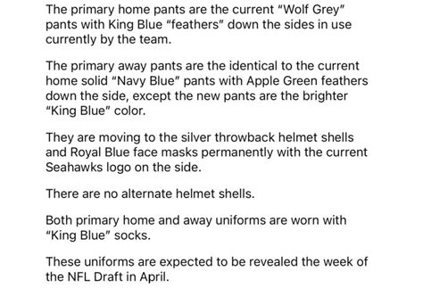 Seattle Seahawks Rumored New Uniform Designs For Leak Online