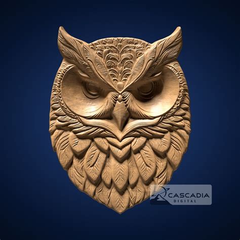 Owl 3d Stl File For Cnc Router 3d Print Casting Wood Carving
