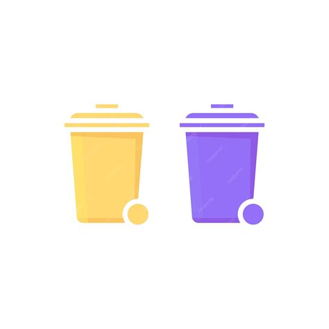 Conjunto De Contenedores De Basura Botes De Basura Coloridos Con Icono