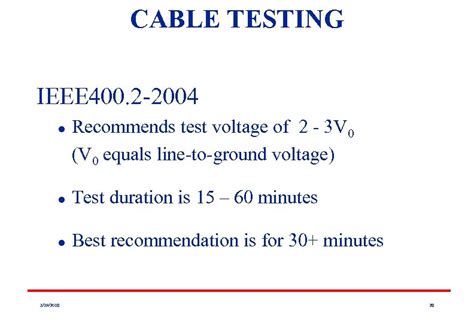 VLF CABLE TESTING INCLUDING PARTIAL DISCHARGE TANGENT