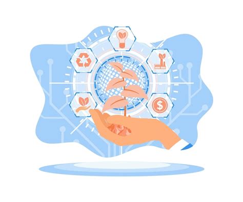 Premium Vector The Mans Hand Is Holding The Tree Planting And Esg Icon Sustainable Economic