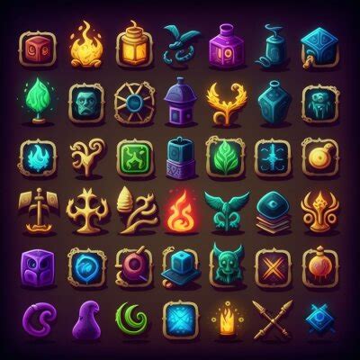 Naklejka Set Of Rpg Game Icons Sprite Sheet Of Magic Potions