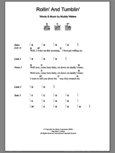 Rollin And Tumblin Sheet Music For Guitar Chords V2