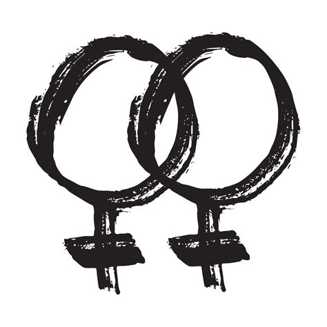 New International Hand Drawn Lesbian Identity Sign Symbol Used To