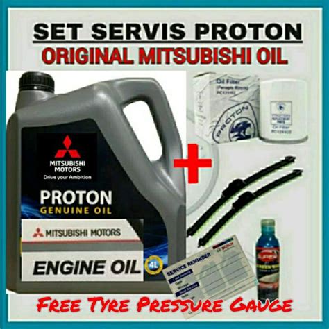 𝟲 𝗕𝗔𝗥𝗔𝗡𝗚 Proton Engine Oil Service Set Minyak Enjin Proton Semi Synthetic Filter Wiper Wira