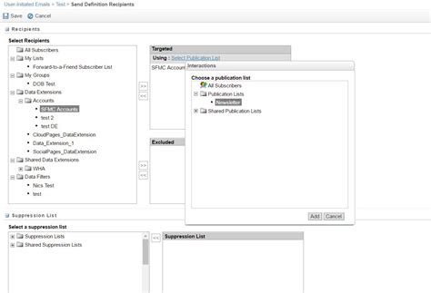 Marketing Cloud Send To A Publication List Excluding A Data